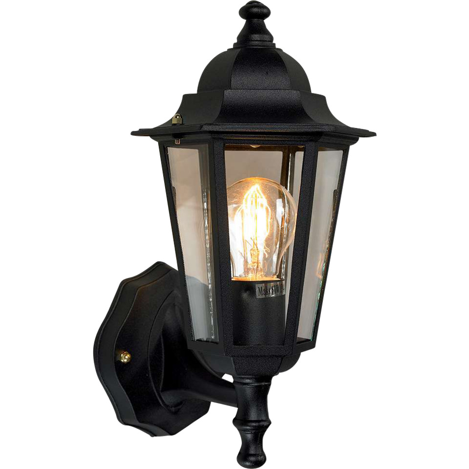 Kristiansand utelampe vegg opp sort | Elektroimportøren AS